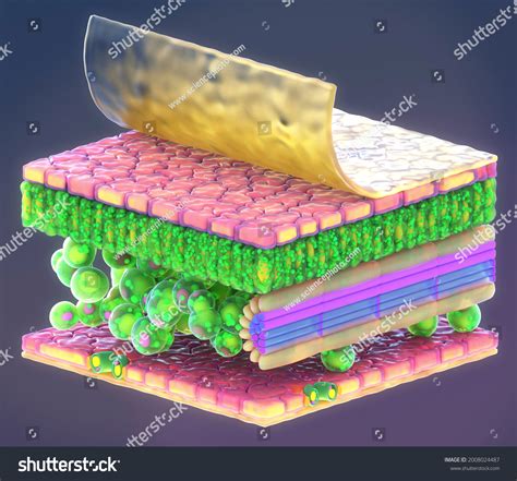 Plant Leaf Structure Multiple Colors 3dillustration Stock Illustration 2008024487 Shutterstock