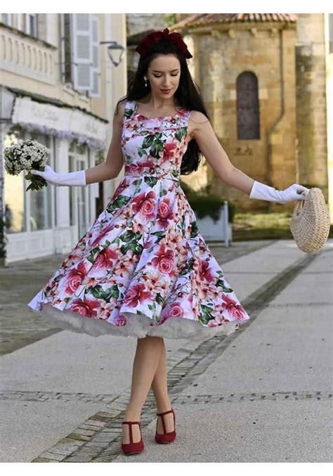 Vintage Hr London Gracie Floral Pin Up Dress Rock Angehell