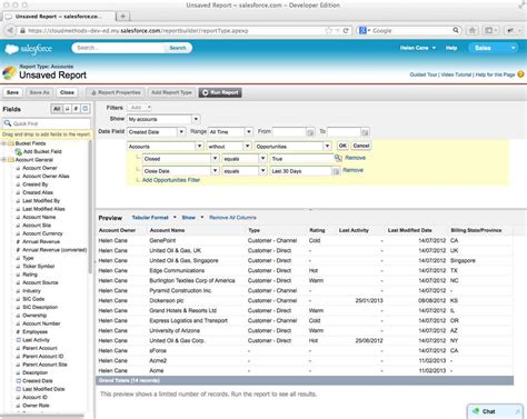 Salesforce Exception Reports
