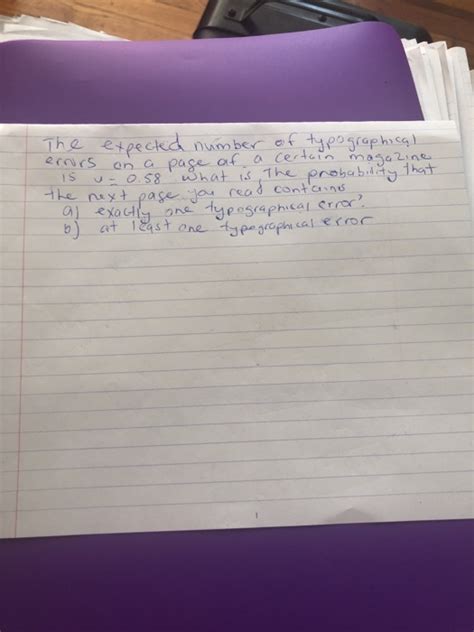 Solved The Expected Number Of Typographical Errors On A Page
