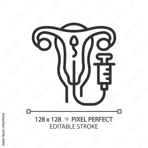 Intrauterine Insemination Linear Icon Artificial Impregnation Reproductive Technologies