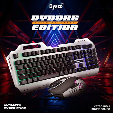 Dyazo Metal Gaming Keyboard And Mouse Combo Rgb Static Light 12
