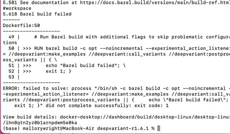 troubleshooting dockerfile for deepvariant on mac m1 issues with bazel