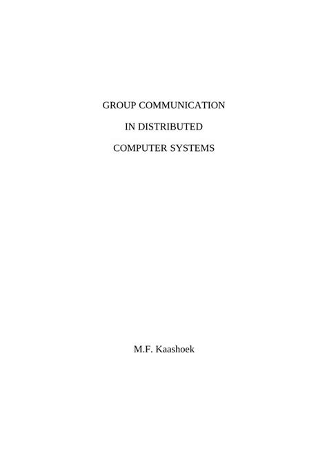 pdf group communication in distributed …ast theses kaashoek thesis