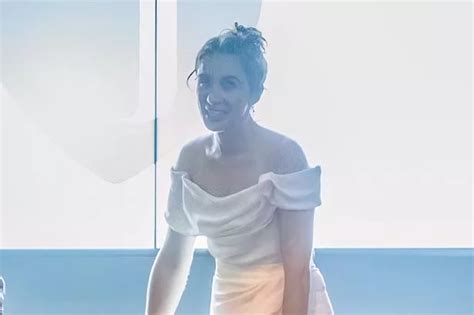Line Of Duty Star Vicky Mcclure Teams Bridal Gown With Trainers As She
