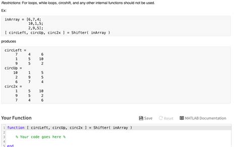 Solved This Is Matlab Dizzy Shift Write A Function