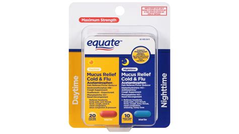 Equate Maximum Strength Mucus Relief Cold And Flu Caplets 30 Ct