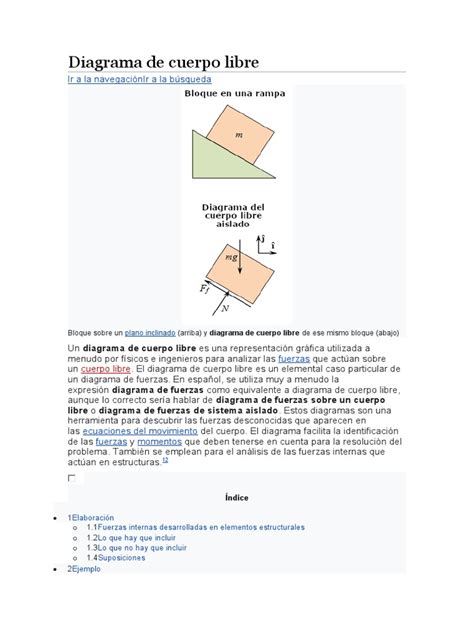 Diagrama De Cuerpo Libre Explicado Pdf Mecánica Ingeniería Mecánica