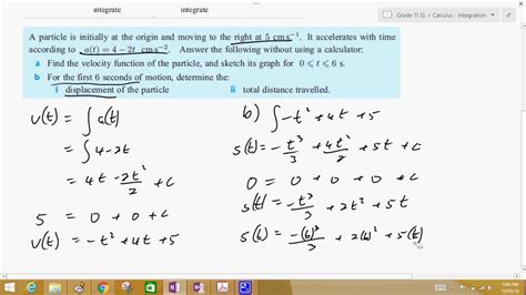 Kinematics Using Integration Youtube
