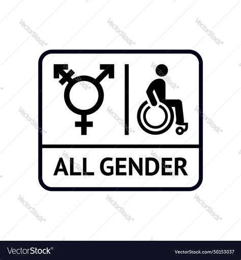 All Gender Restroom Pictogram Wc Symbol Royalty Free Vector