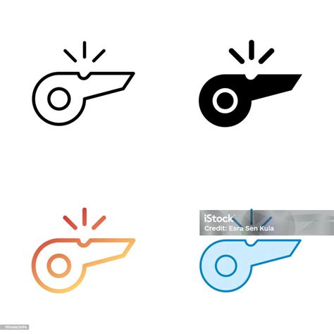 편집 가능한 스트로크가 있는 4가지 스타일의 심판 범용 아이콘 디자인 선 실선 평평한 선 및 색상 그라데이션 선 웹 페이지