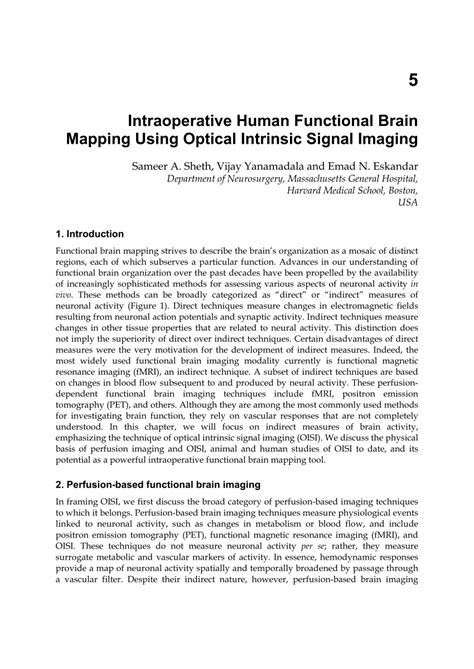 Pdf Intraoperative Human Functional Brain Mapping Using Optical