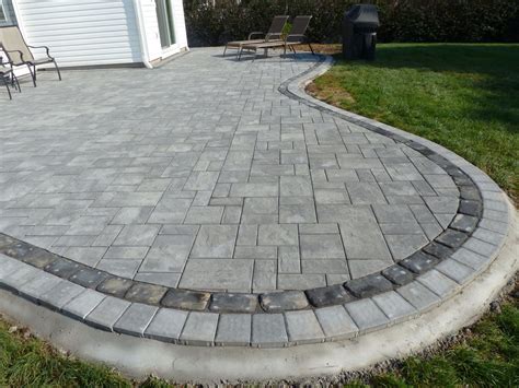 Paver Patiocambridge 3 Pc Ledgestone In Onyxnatural With Techo Villagio Inlay In Onyx And