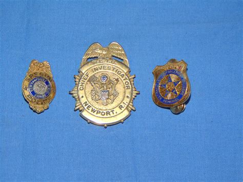 Obsolete Netc Newport R I Special Police Badge Lot Auction