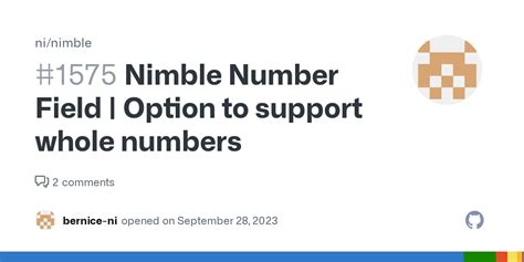 Nimble Number Field Option To Support Whole Numbers Issue 1575