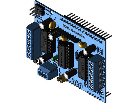Arduino L293d Shild 3d Cad Model Library Grabcad
