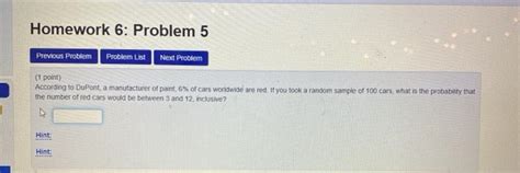 solved homework 6 problem 5 previous problem problem list