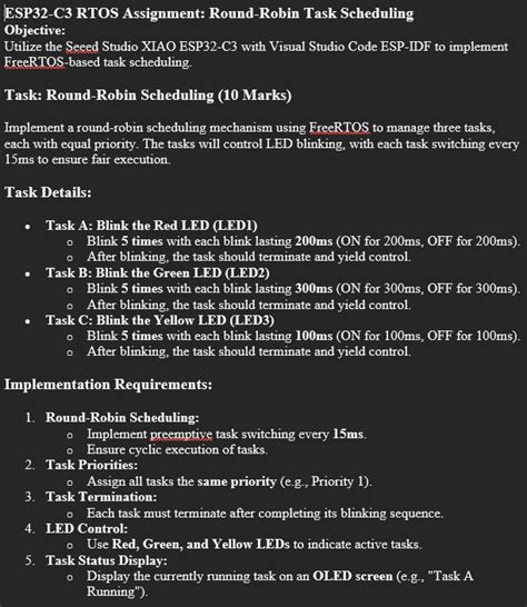 Solved Esp32 C3 ﻿rtos Assignment Round Robin Task