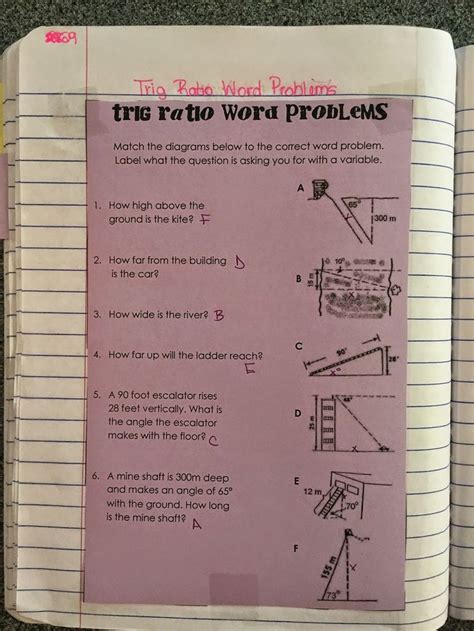 misscalcul8 trig unit 2 right triangle trig interactive notebook