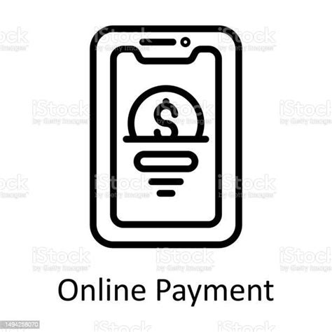 온라인 지불 벡터 개요 아이콘 디자인 그림입니다 흰색 배경에 서 및 웹 기호 Eps 10 파일 개념에 대한 스톡 벡터 아트 및 기타 이미지 Istock