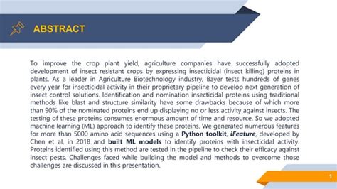 Prediction Of Proteins For Insecticidal Activity Using Python Toolkit