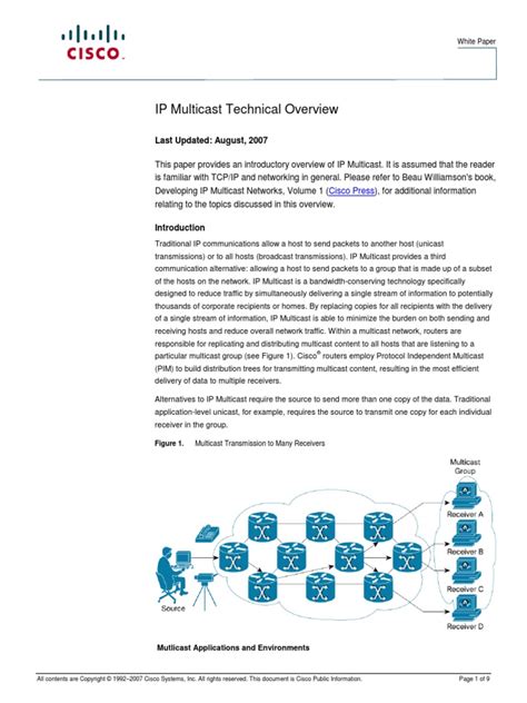 Ip Multicast Technical Overview Pdf Multicast Internet Protocol Suite