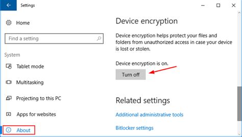 Device Encryption Settings