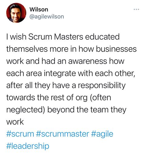 Scrummaster Agile Agilecoach Leadership Business Wilson G