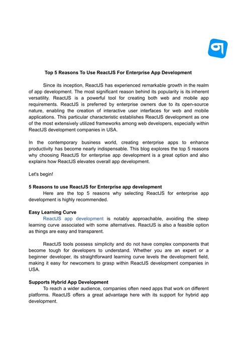 Ppt Top 5 Reasons To Use Reactjs For Enterprise App Development