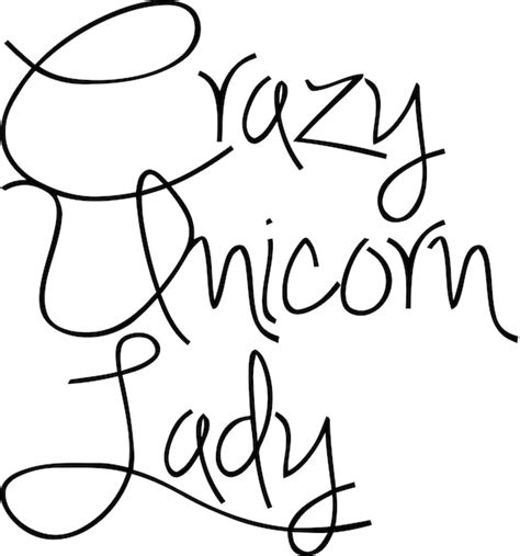 Premium Vector Crazy Unicorn Lady Cursive Typography Lettering