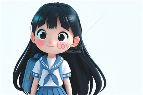 교복을 입은 학생들 일러스트 무료 다운로드 Lovepik