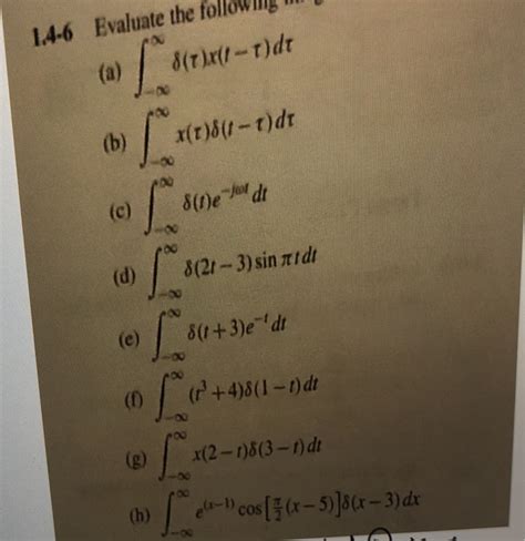 Solved Convolution Integrals Evaluate The Following