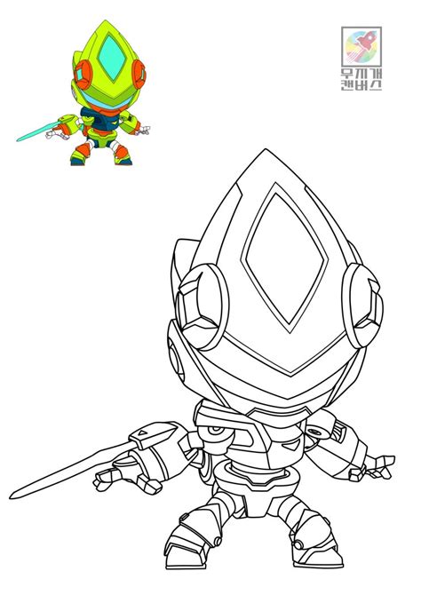 브롤스타즈 출시예정 신규스킨 메카 레온 색칠공부 도안 무지개캔버스 네이버 블로그