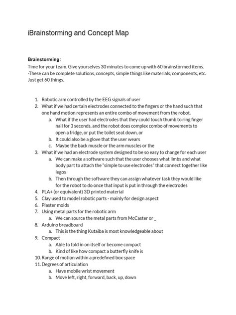 Brainstorming And Concept Map Pdf Robot Robotics