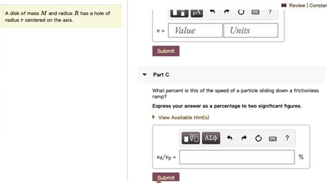 SOLVED A Disk Of Mass M And Radius R Has A Hole Of Radius R Centered On The Axis