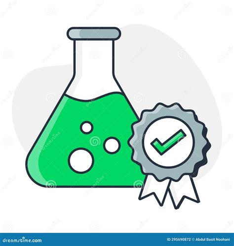 A High Quality And Tested Icon With A Beaker And A Badge With A Tick Representing Quality