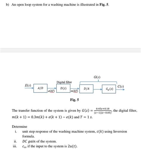 Solved B An Open Loop System For A Washing Machine Is