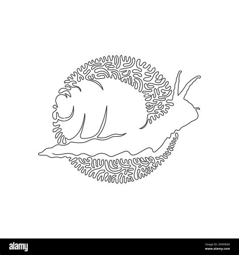 Continuous Curve One Line Drawing Of Cute Snail Abstract Art Single Line Editable Stroke Vector