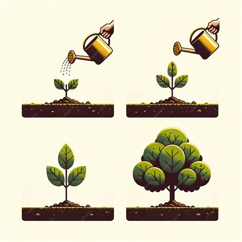 Premium Vector Vector Illustration Of Tree Growth Stages From