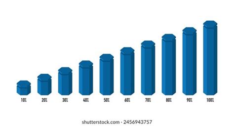 hexagonal column chart template numbers one stock vector royalty free
