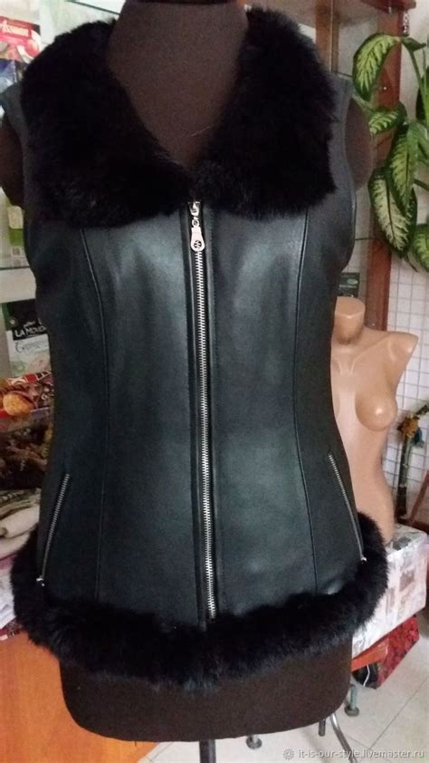 Акция - 10% Жилетка кожаная с мехом женская в интернет-магазине на ...