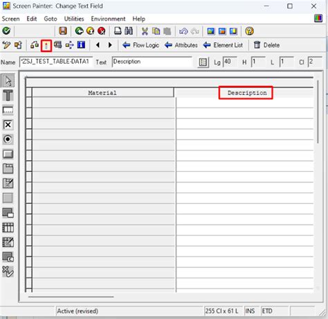 Changing Column Description In Table Maintenance Generator