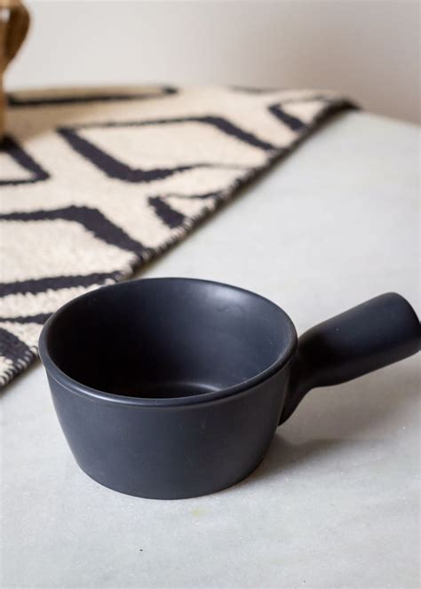 Get Ceramic Serving Bowl With Handle Microwave Safe Black At ₹ 750 Lbb Shop