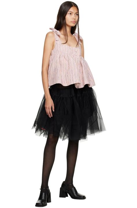 Shushu Tong Black Semi Sheer Midi Skirt Black Garmentory