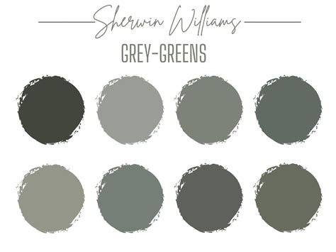 Sherwin Williams Grey Green Paint Colors Etsy