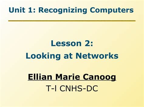 Unit 1 Recognizing Computers Ppt