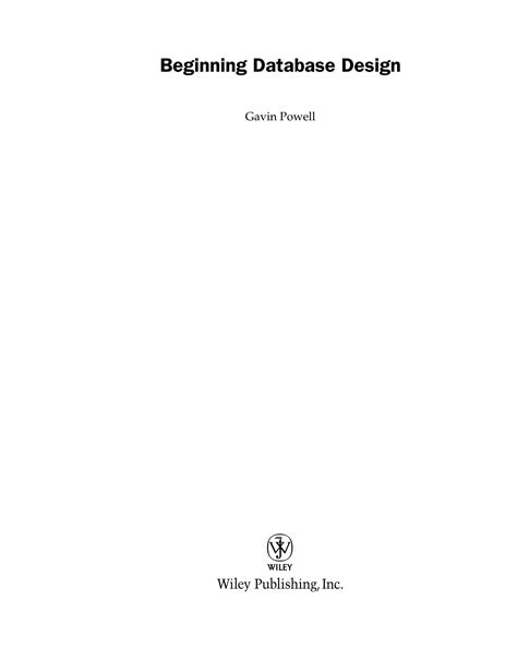 SOLUTION Beginning Database Design Studypool
