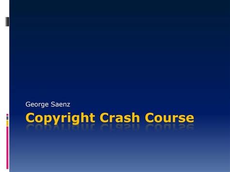Copyright Crash Course Ppt