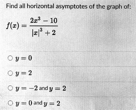 Solved Find All Horizontal Asymptotes Of The Graph Of F0