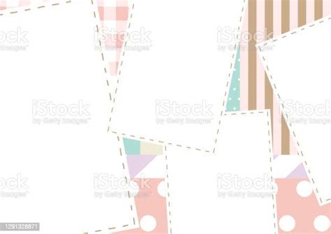 다양한 패턴 스트라이프 깅엄 체크 도트의 패치워크 일러스트 0명에 대한 스톡 벡터 아트 및 기타 이미지 0명 귀여운 깅엄